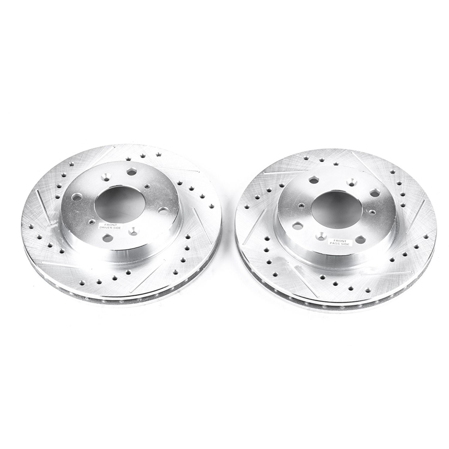 Power Stop Front Pair of Drilled and Slotted Brake Rotors JBR797XPR ...