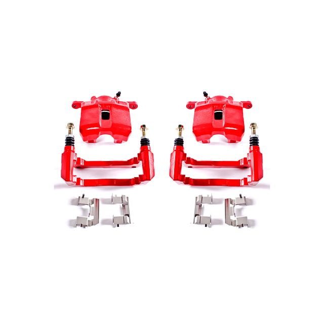 Power Stop Front Pair of Red Powder Coated Calipers S2584 - Walmart.com