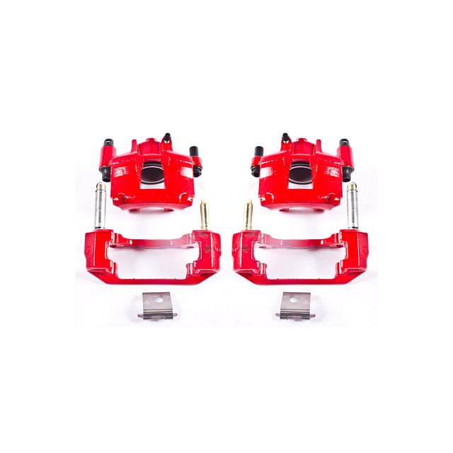 Power Stop Front Pair of Red Powder Coated Calipers S4378 - Walmart.com