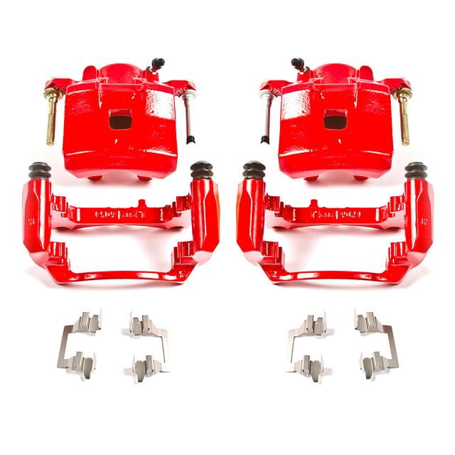 Power Stop Front Pair of Red Powder Coated Calipers S4906 - Walmart.com