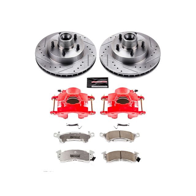 PowerStop Front Z26 Street Warrior Brake Pad and Rotor Kit with Red ...