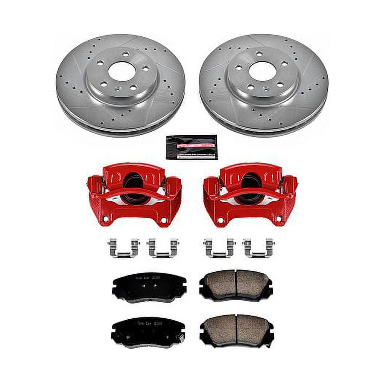PowerStop Front Z23 Evolution Sport Brake Pad and Rotor Kit with Red ...
