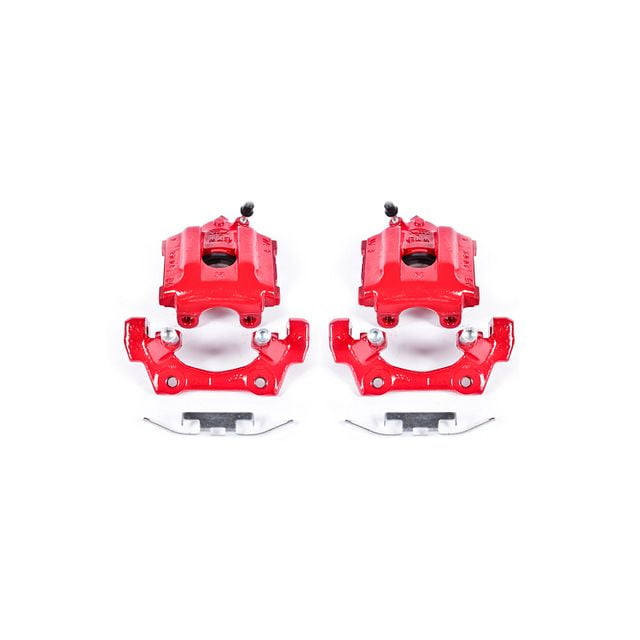 Power Stop Rear Pair of Red Powder Coated Calipers S1620 - Walmart.com