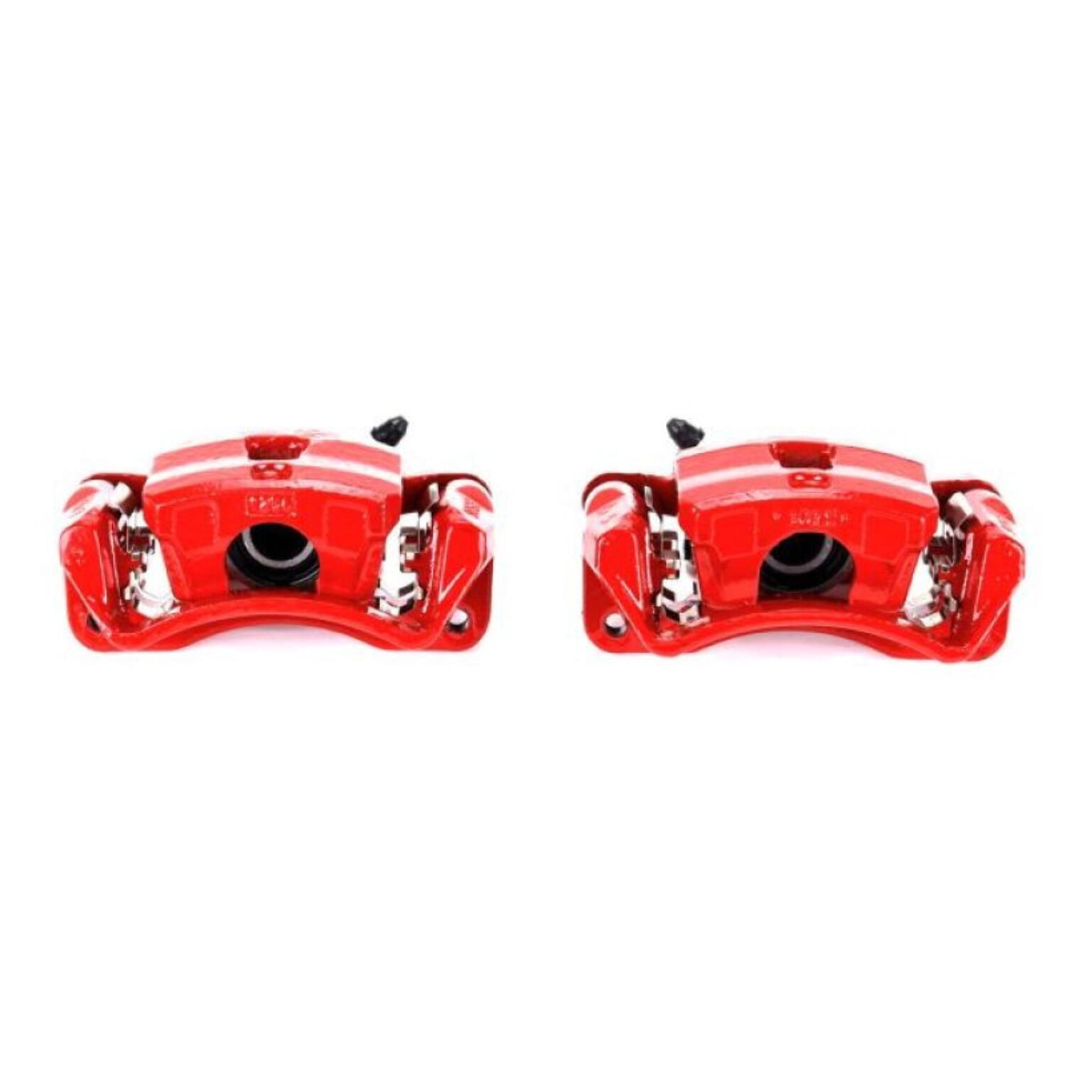 Power Stop Rear Pair of Red Powder Coated Calipers S2966 - Walmart.com