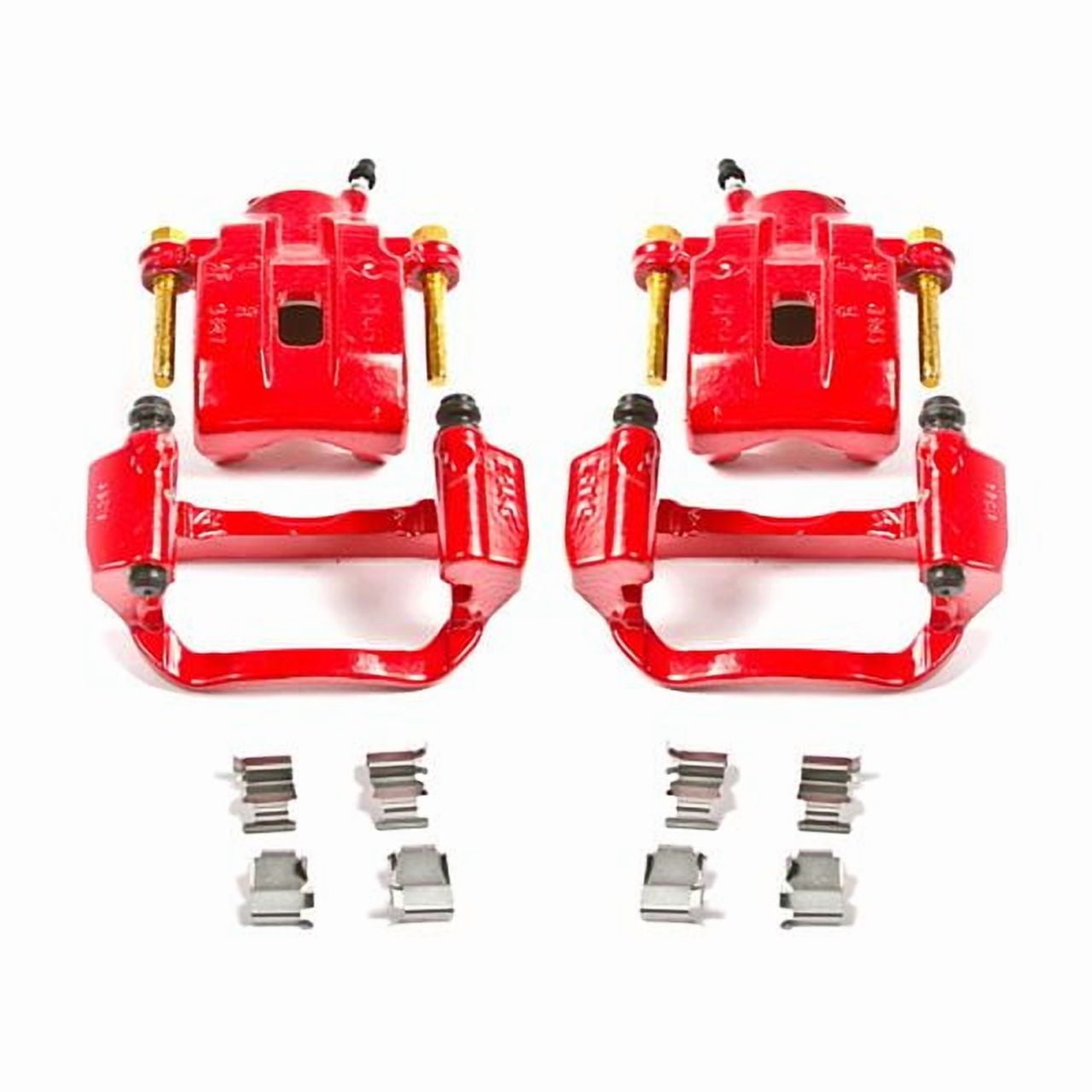 Power Stop Rear Pair of Red Powder Coated Calipers S3276 - Walmart ...