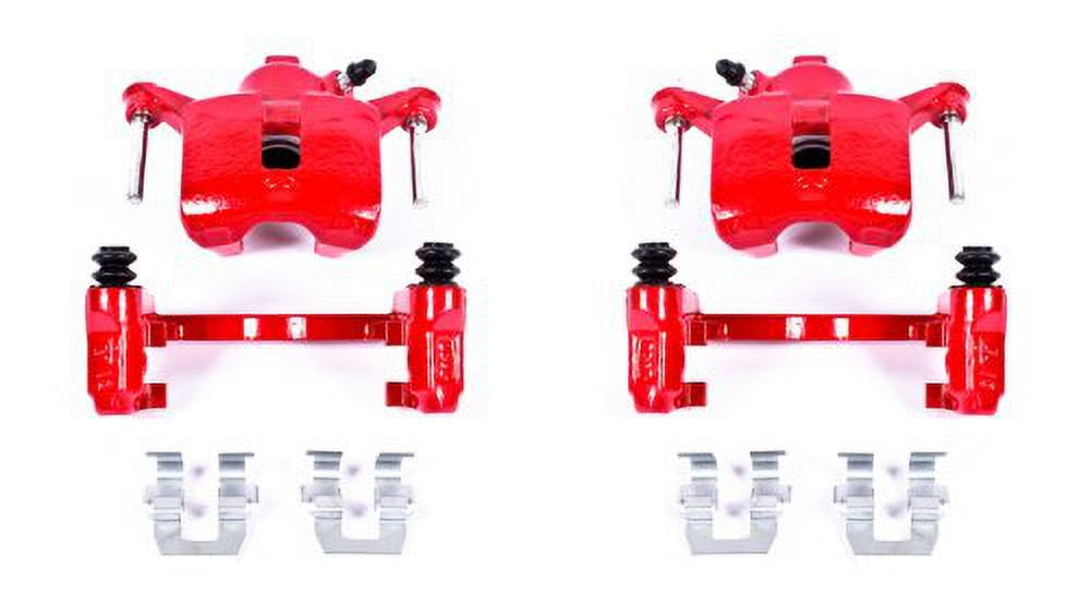 Power Stop Rear Pair of Red Powder Coated Calipers S4644 - Walmart.com