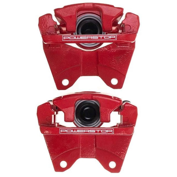 Power Stop Rear Pair of Red Powder Coated Calipers S5046EB - Walmart ...