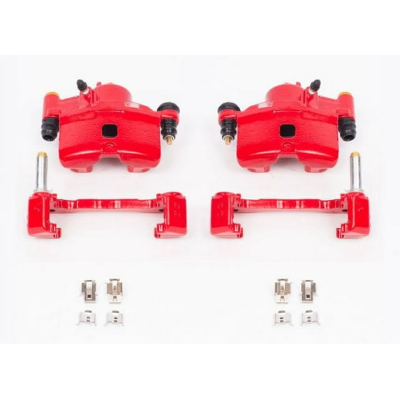 Power Stop Front Pair of Red Powder Coated Calipers S1379 - Walmart.com