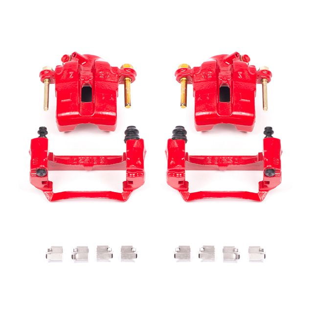 Power Stop S1704 Red Powder-Coated Performance Calipers -Front ...