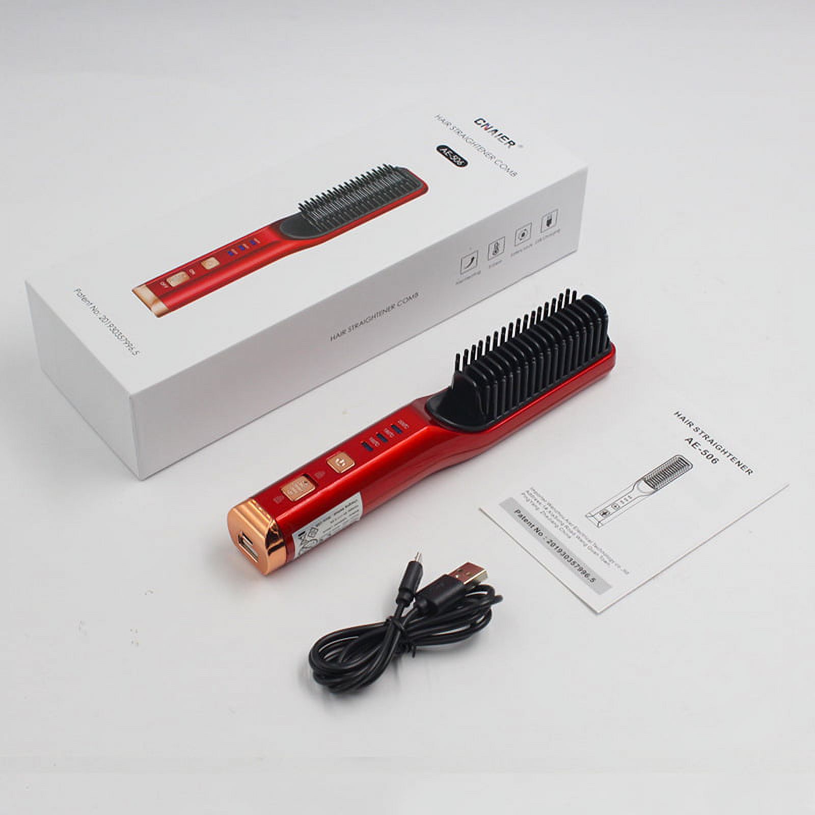 Power Straightening Comb Warm Ceramic Professional Beard Straightening ...