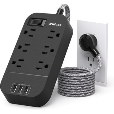 Presto Plug Outlet Extender, 2 USB Ports, 2 AC Outlets, 4ft Cord Small ...