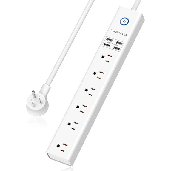 Power Strip 10Ft - Surge Protector with USB, 6 Outlet and 4 USB Charger ...