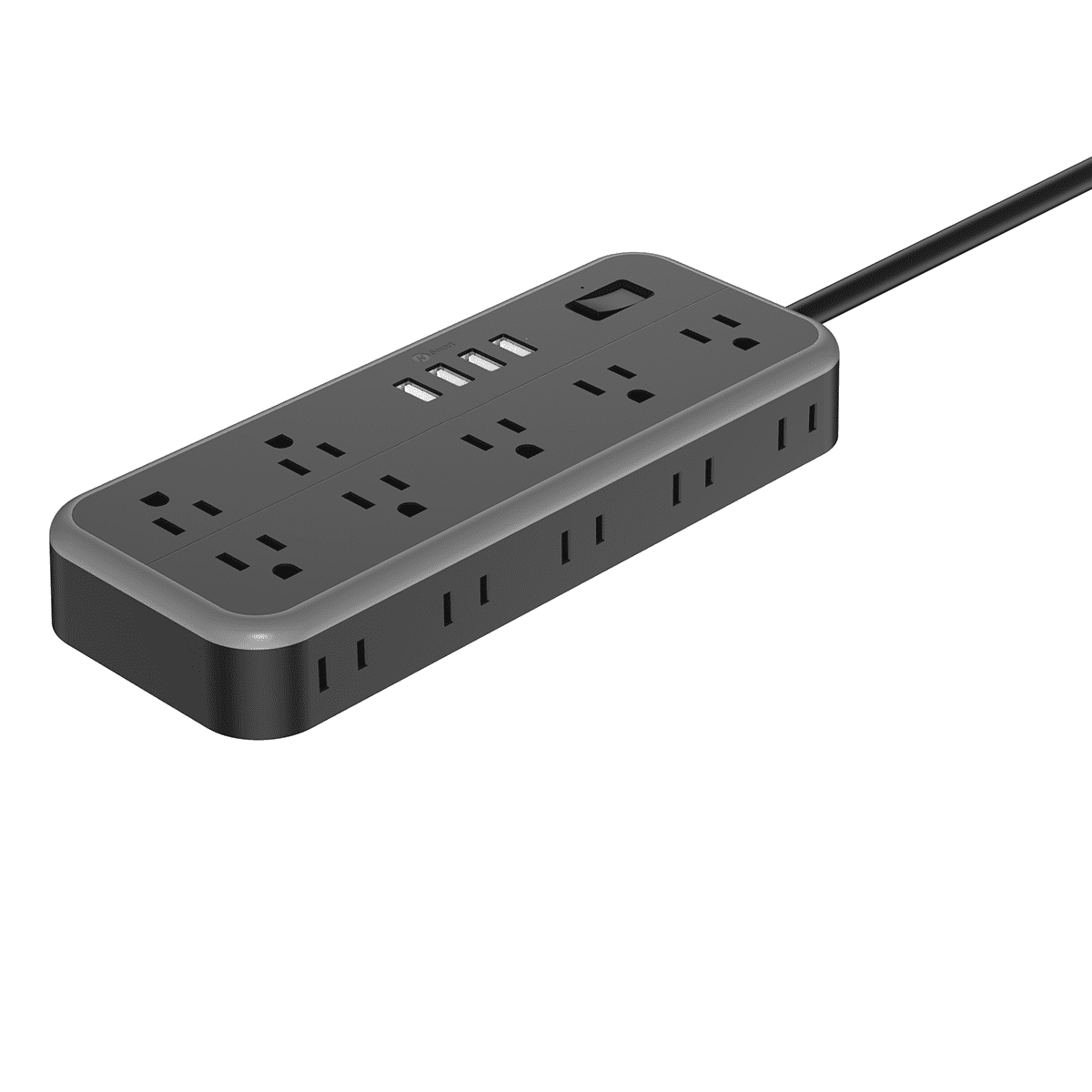 Power Strip,14 Outlets 4 USB Ports,Ultra Thin Flat Plug,with Extension ...