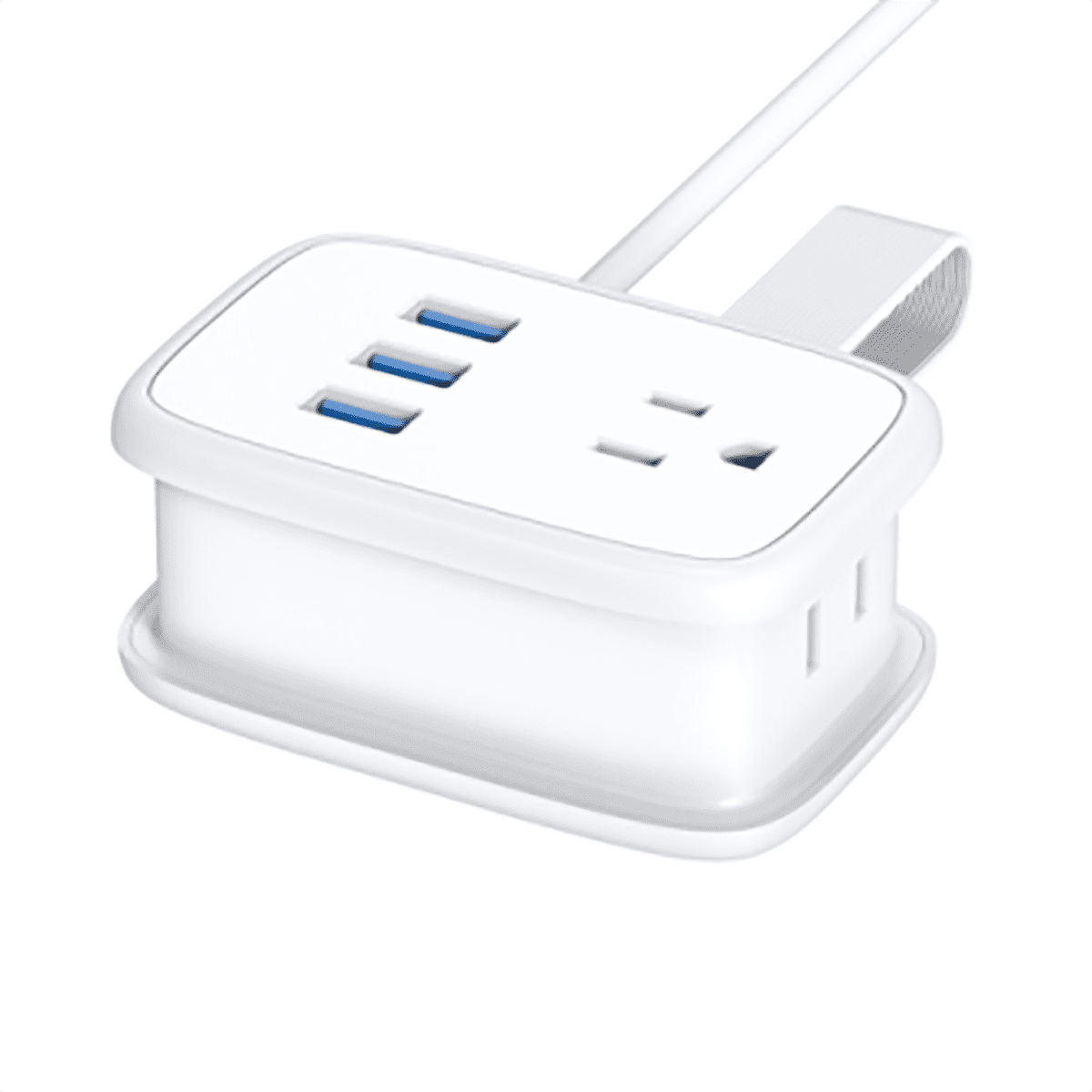 Power Strip,3 Ft Flat Extension Cord 2 Outlets 3 USB Ports,No Surge ...