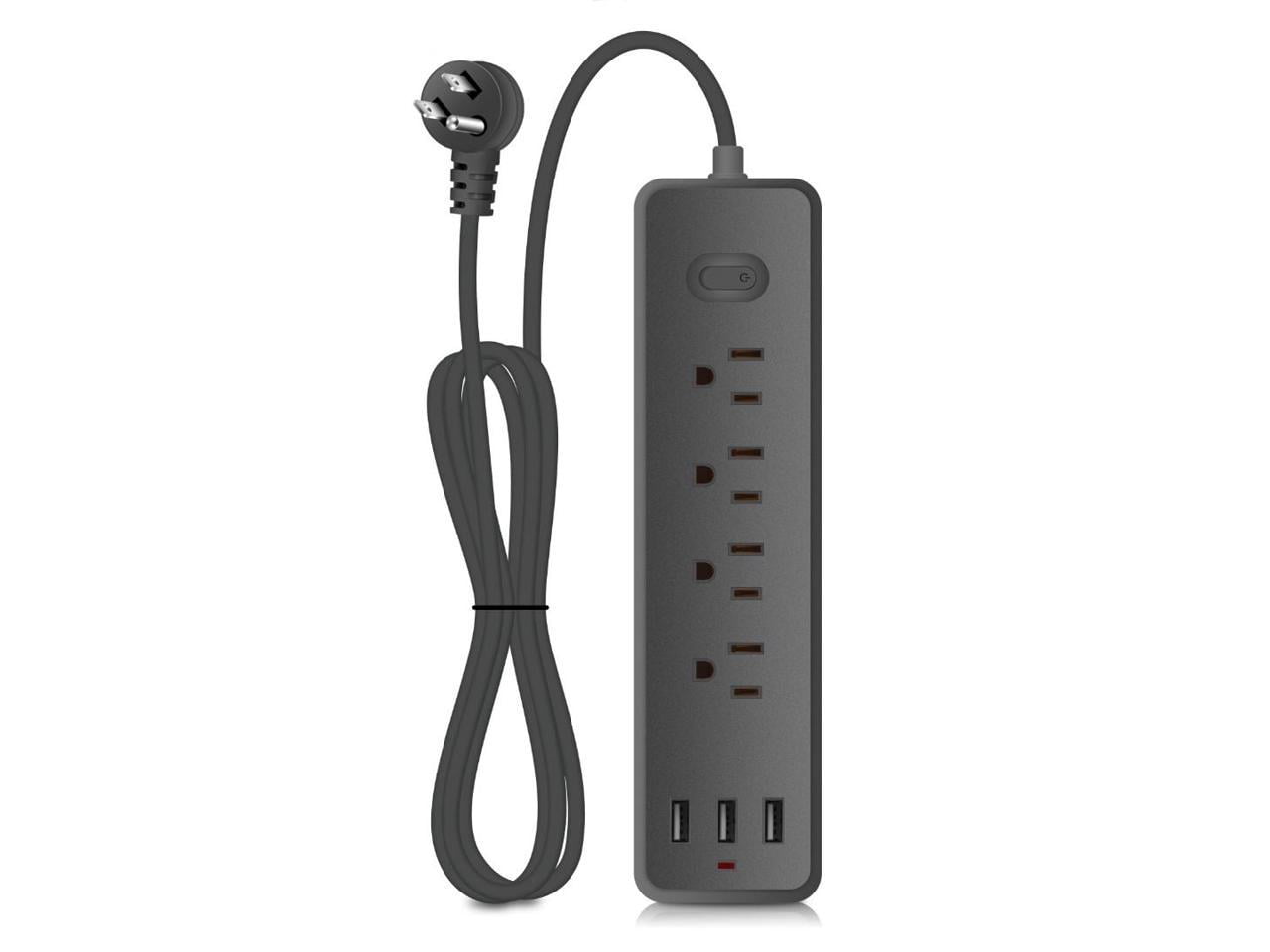 Zhenbaotian Power Strip, 5 Outlets, 3 USB Ports, 4 Ft Extension Cord ...