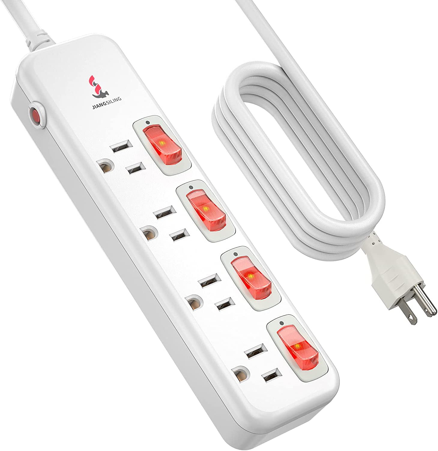 Power Strip 4 Outlets, Power Strips Surge Protector with Individual ...