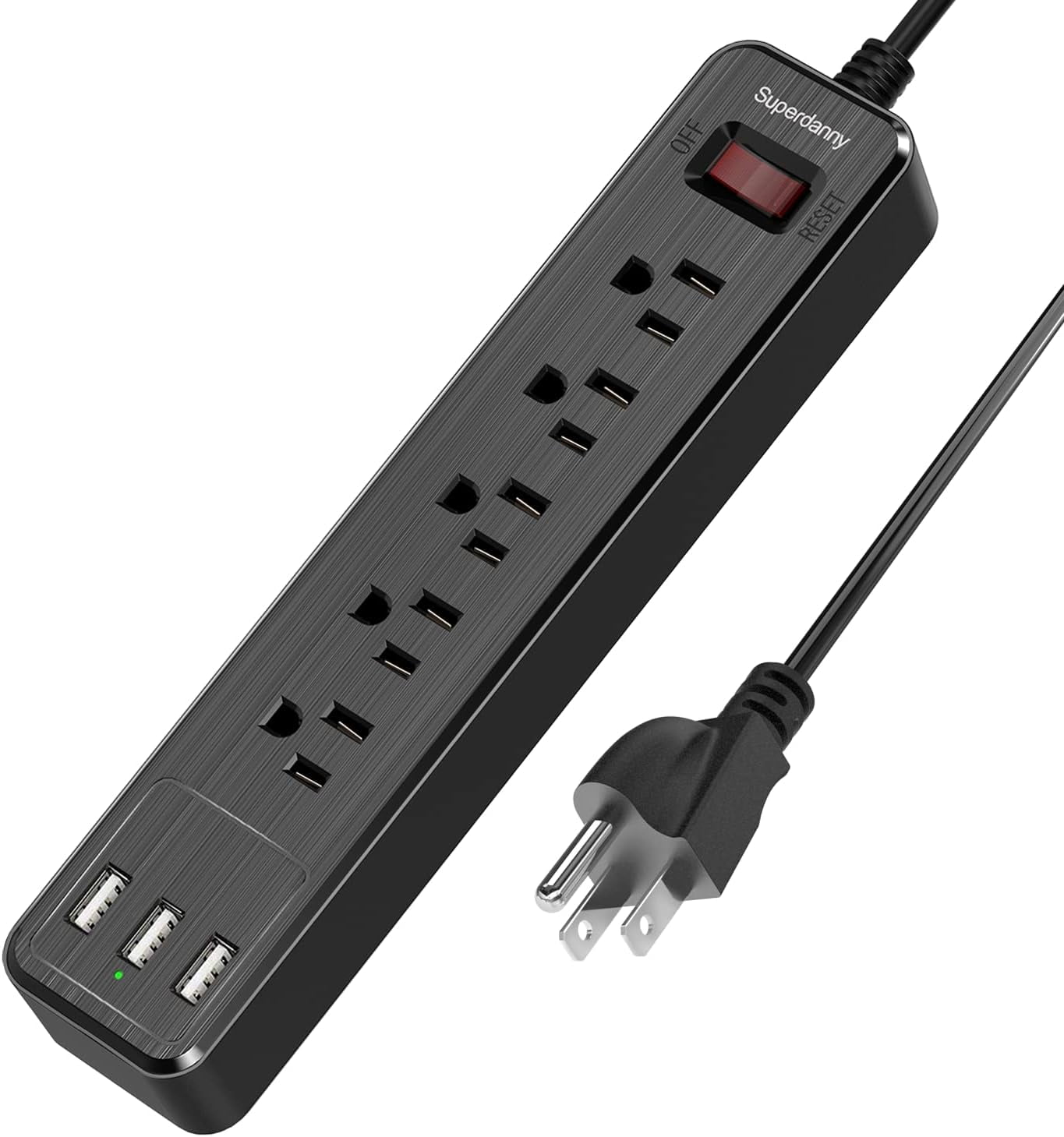Power Strip, 5-Outlet Surge Protector, 3 USB Ports, 4.5 Ft Extension ...