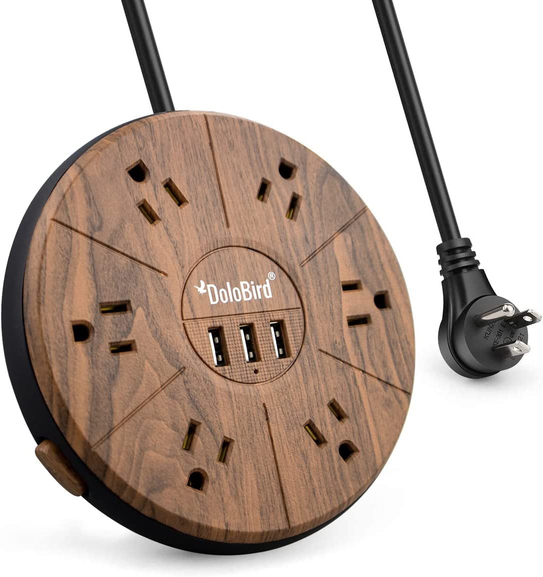 Power Strip 6 AC outlets with 3 USB Ports Charging Station Extension ...