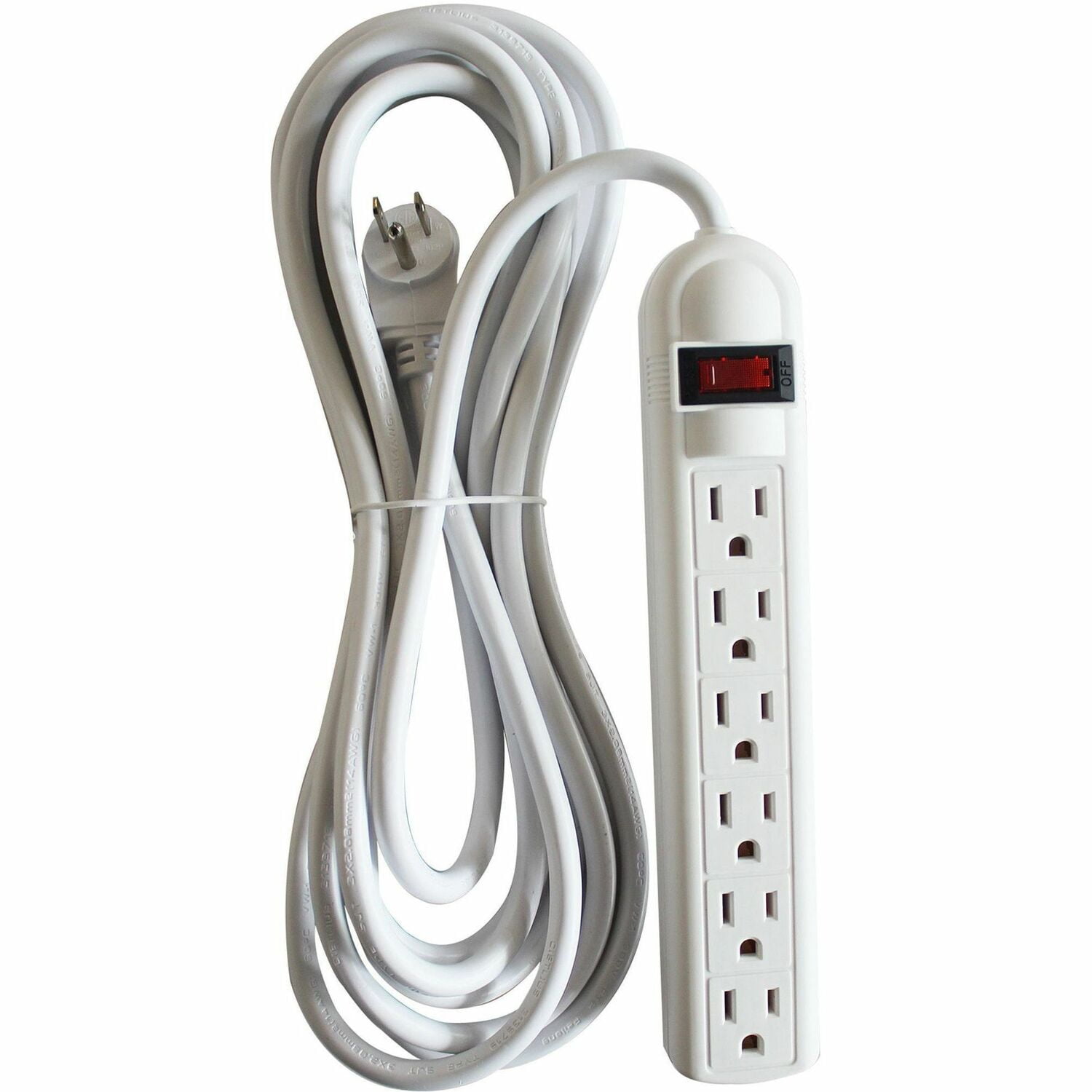 Compucessory, CCS55157, 6-Outlet Power Strips, 1 Each, Light Gray ...