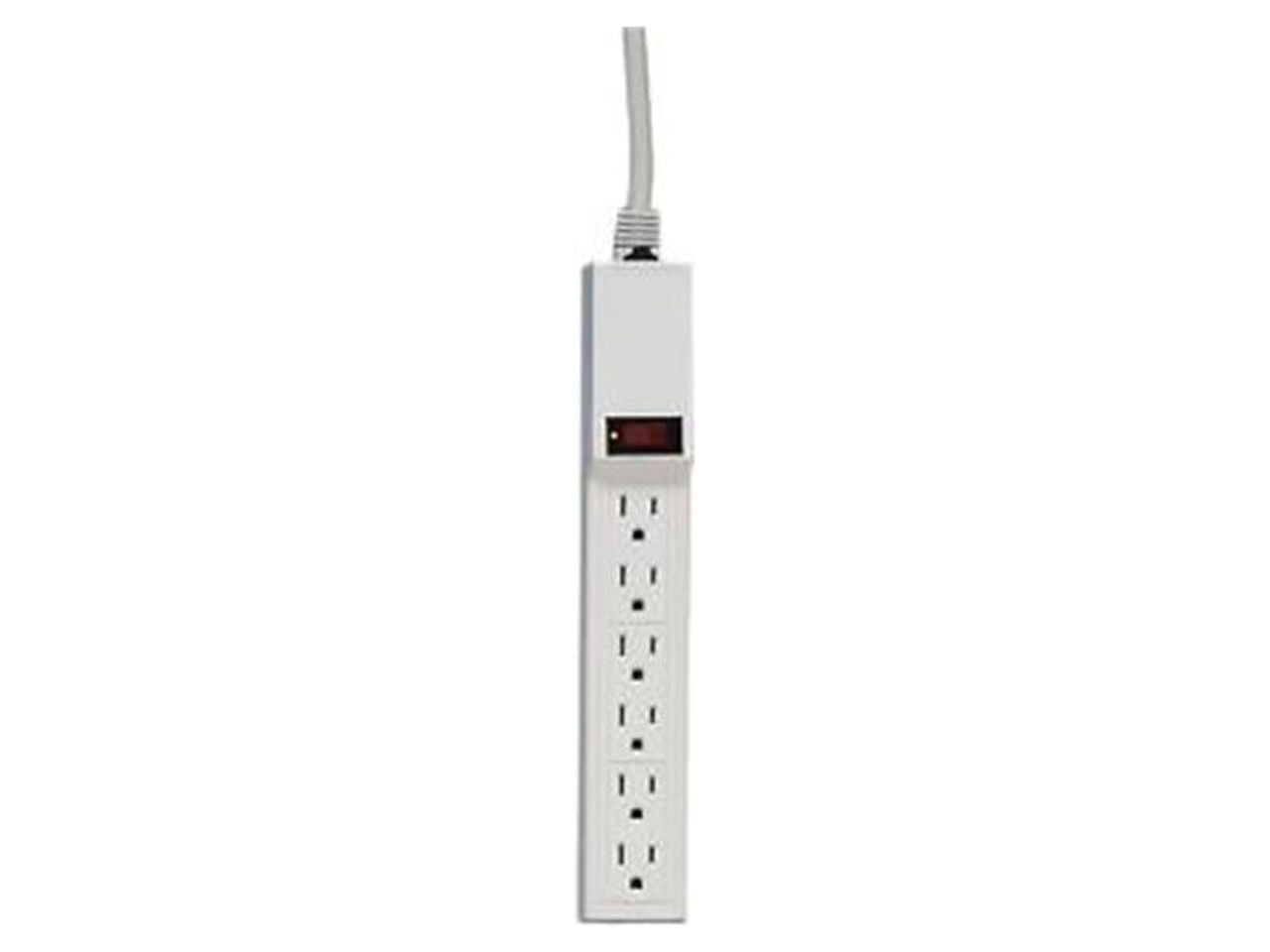 Power Strip,6 Outlet,Built-in Circuit Breaker,15' Cord,Gray CCS55157 ...