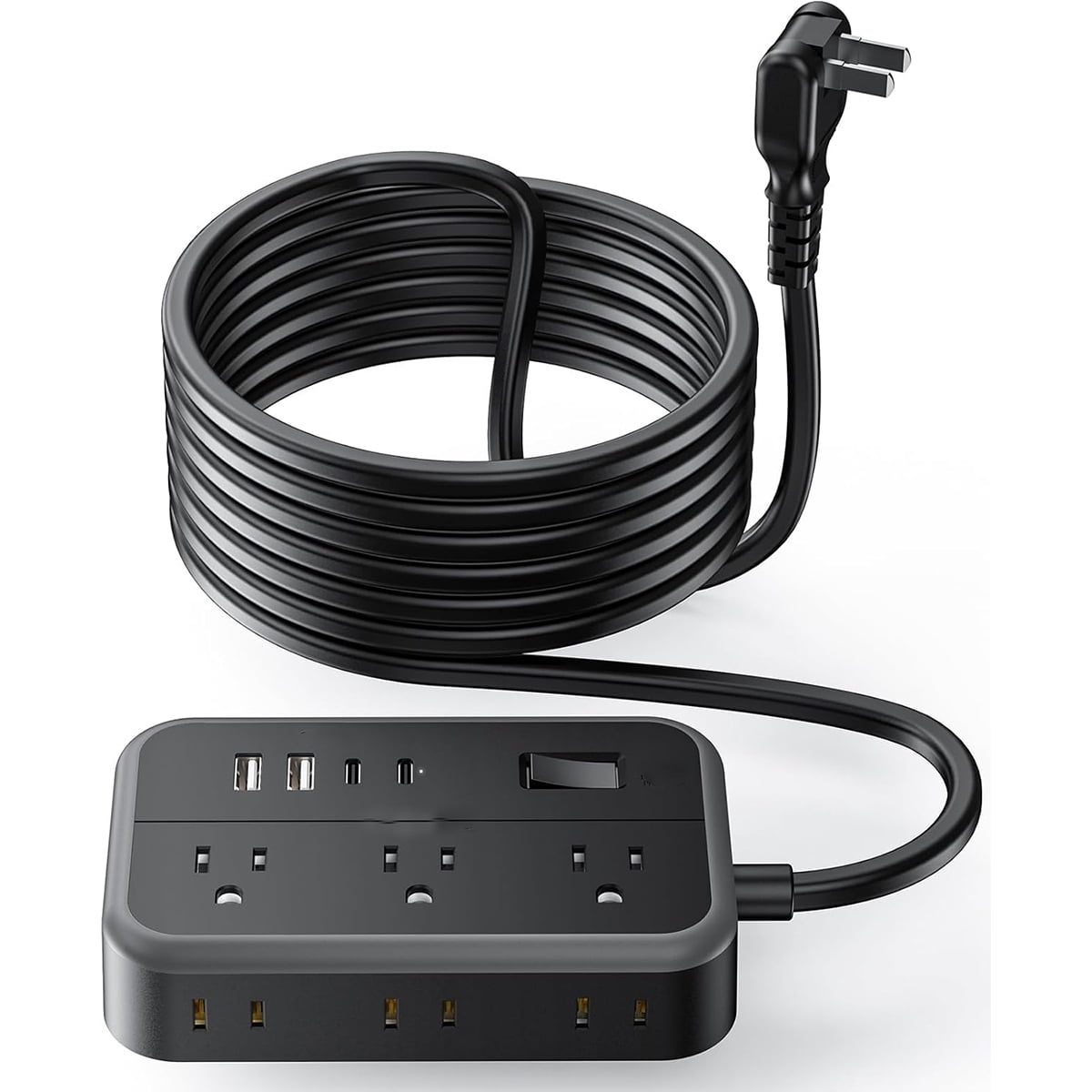 Power Strip,6 Outlets with 2USB-A 2USB-C Ports,Surge Protector and ...