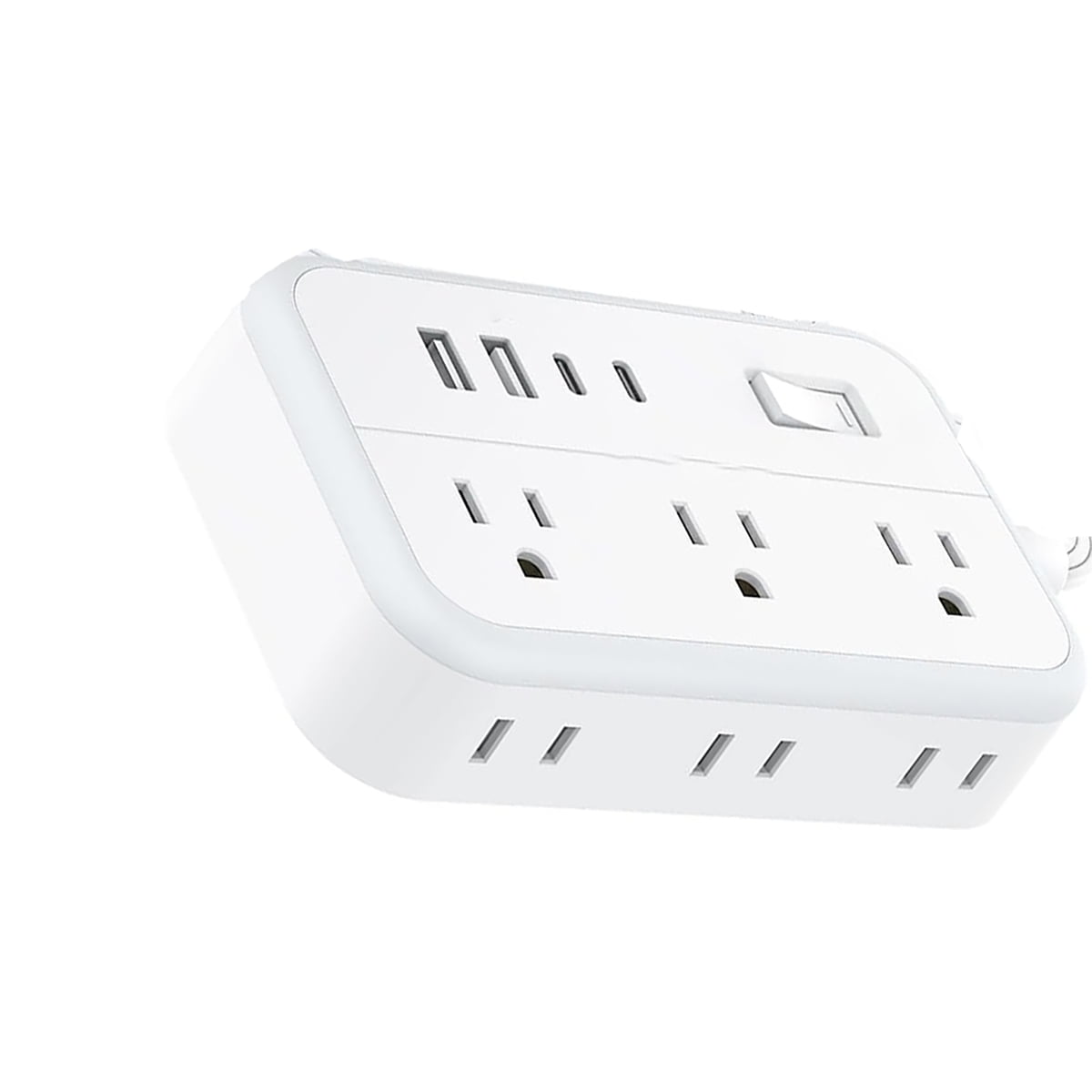 Power Strip,6 Outlets with 2USB-A 2USB-C Ports,Surge Protector and ...
