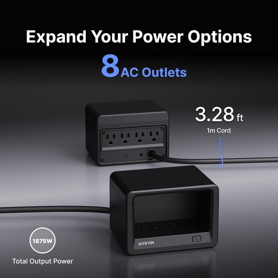 Power Strip with 8 AC Outlets, Surge Protector Power Strip, Flat Plug ...