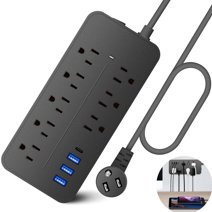 Mount-It! Power Strip and Clamp Desk Mount | 2 USB Ports 3 AC Outlets ...
