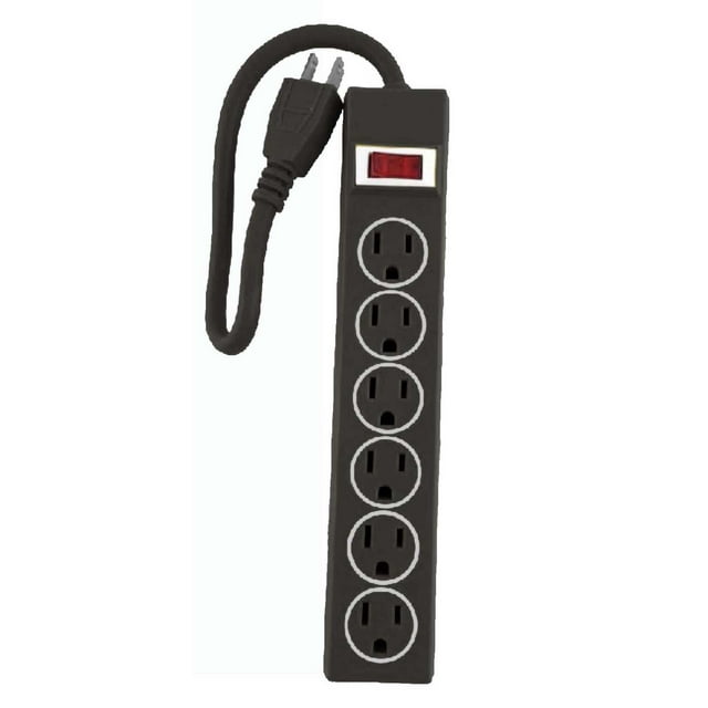 Power Strip- Black - Walmart.com