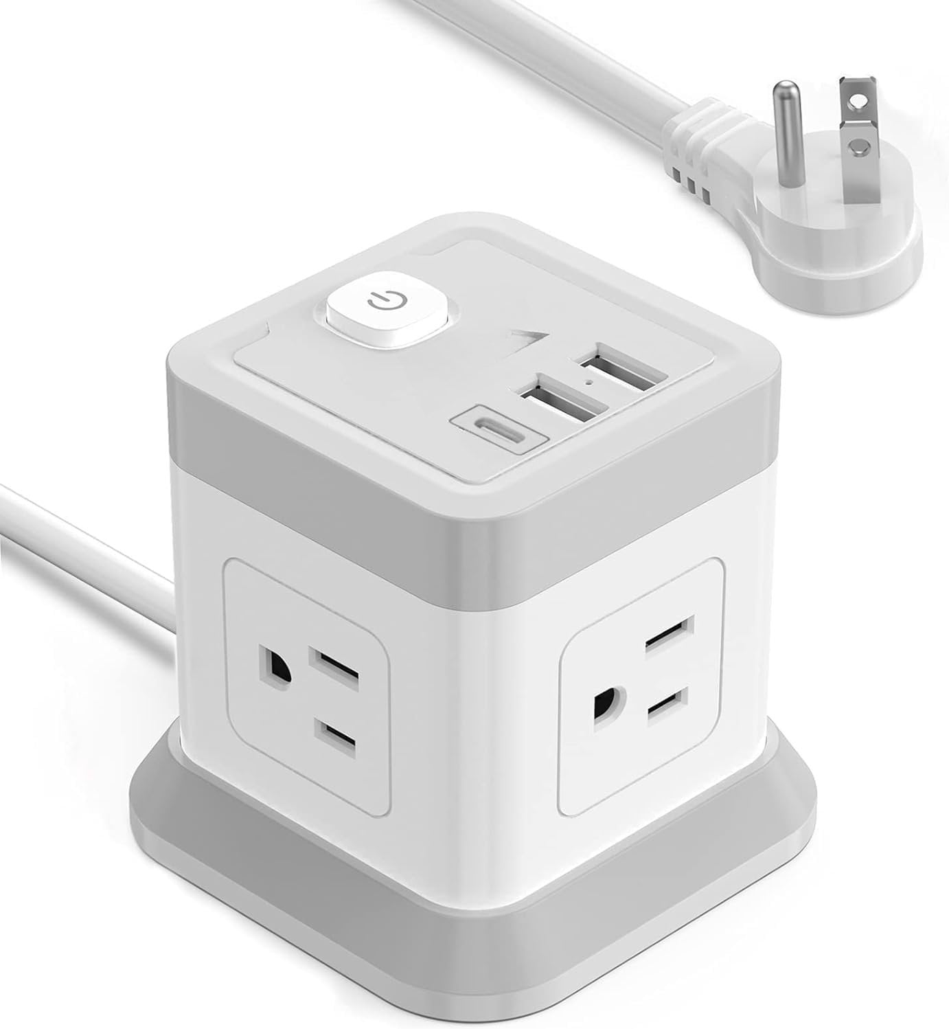 Power Strip with C, Desktop Power Cube Strip, 10 FT Extension Cord with ...