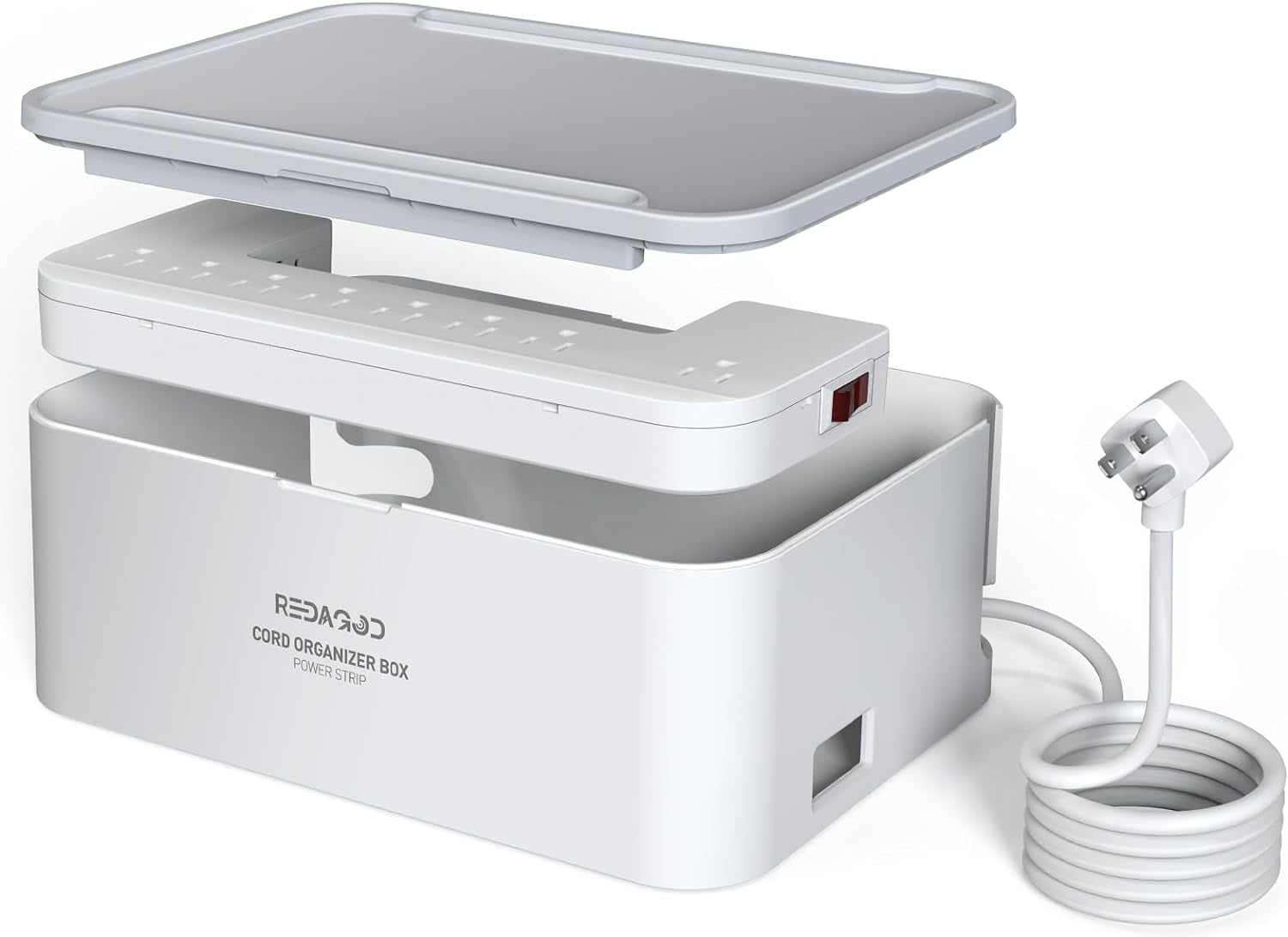 Power Strip with Cable Management Box, Surge Protector 8 Outlets and 3 ...