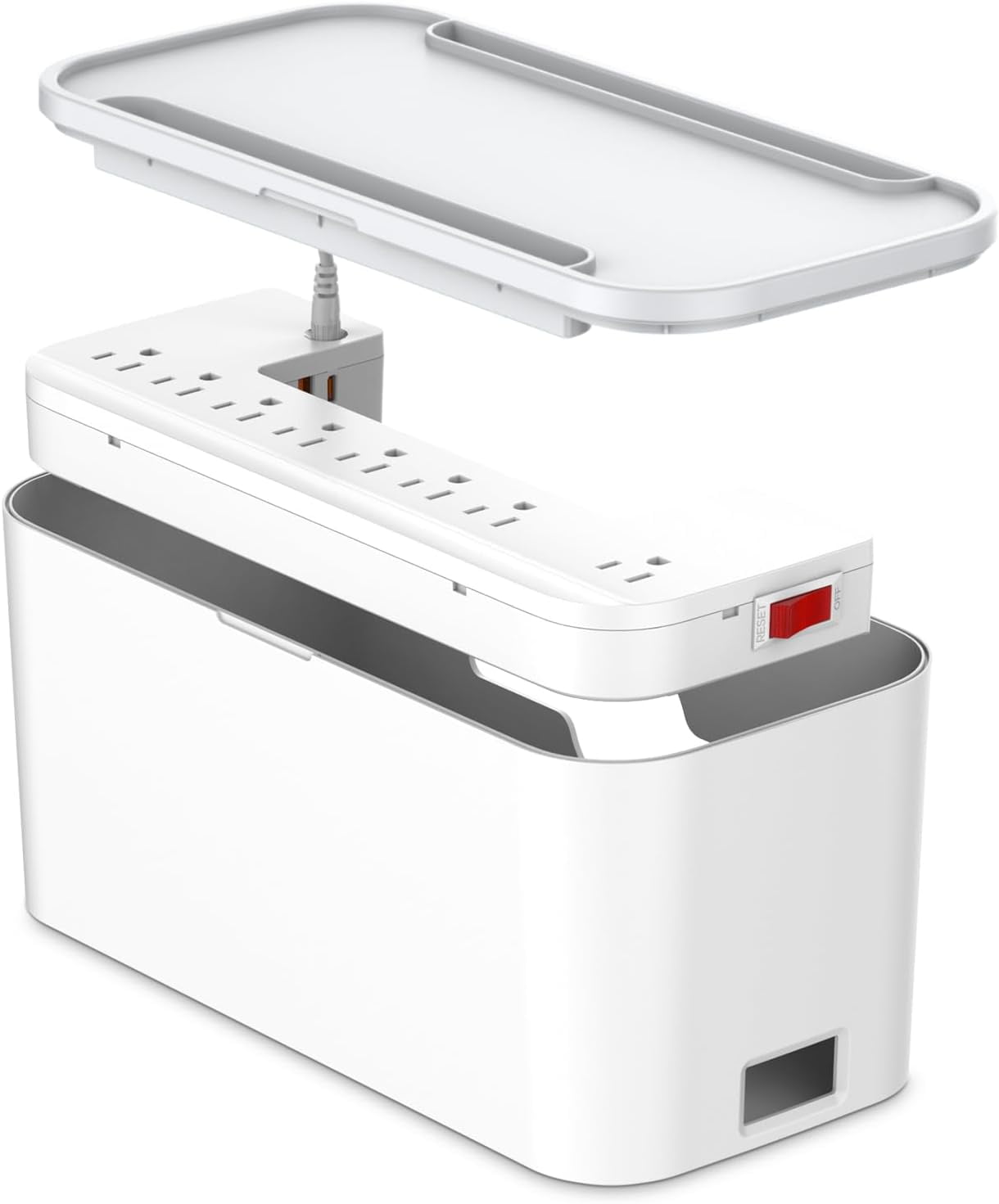 Power Strip with Cable Management Box in Wireless Recharge,Cord ...