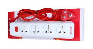 Power Strip Extension Board with 4 Universal Sockets 2 Metre Red Cord ...