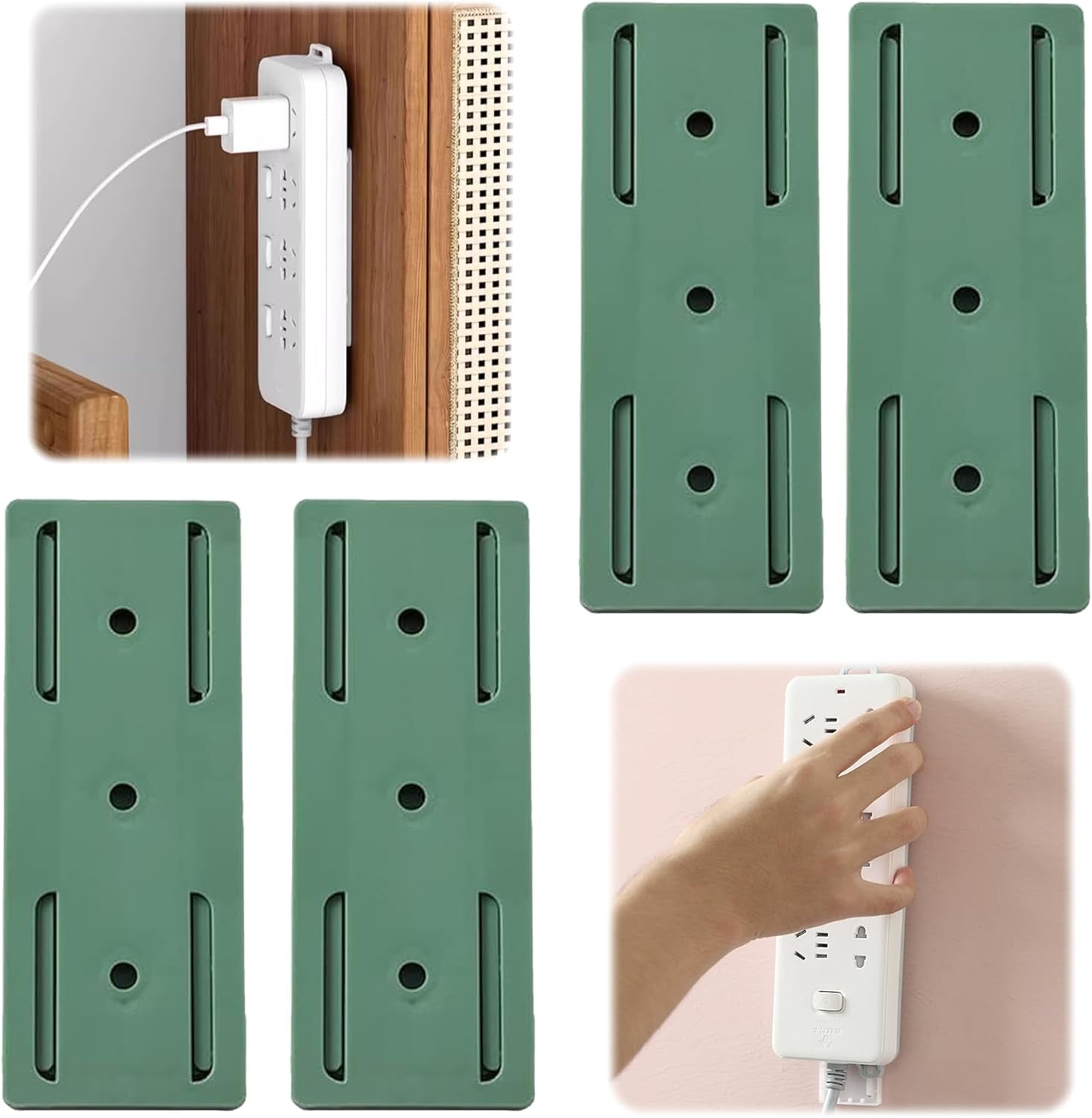 Power Strip Holder, 2025 New Self-Adhesive Desktop Socket Fixer ...