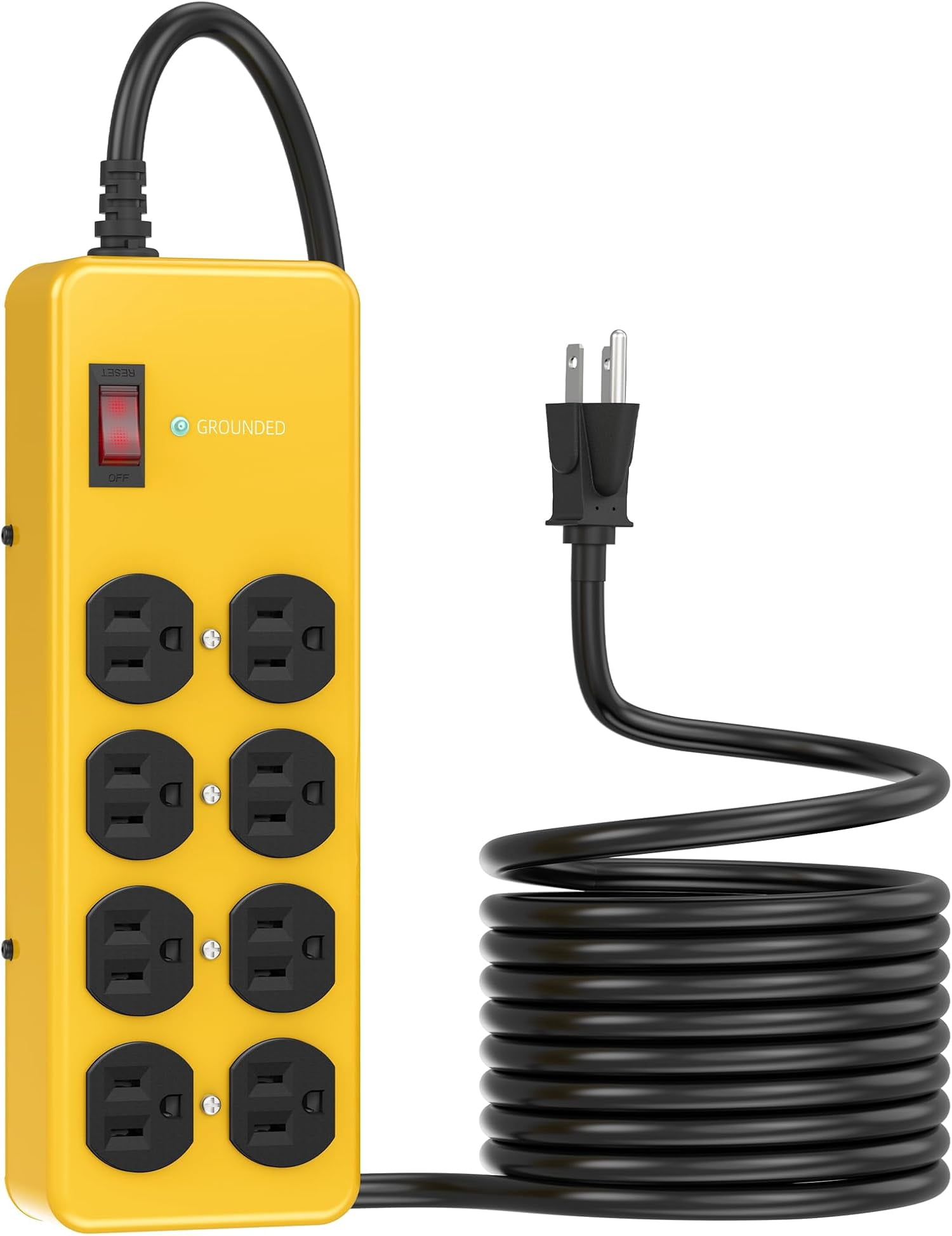 Power Strip,Industrial Heavy Case Surge Protector,8 AC Outlets,15Amp ...