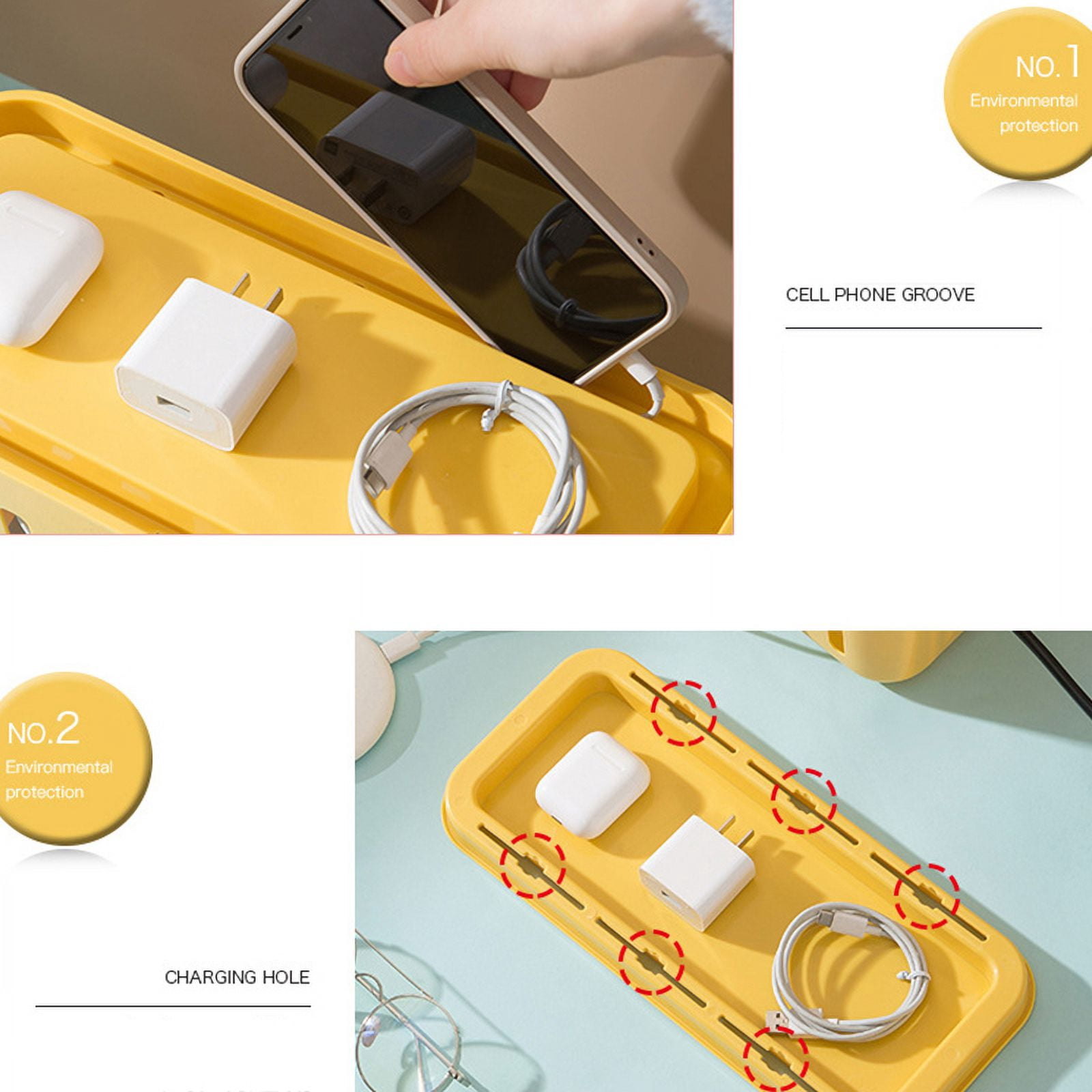 Power Strip Storage Box Hollow Heat Dissipation Simple 6 Charging Hole ...