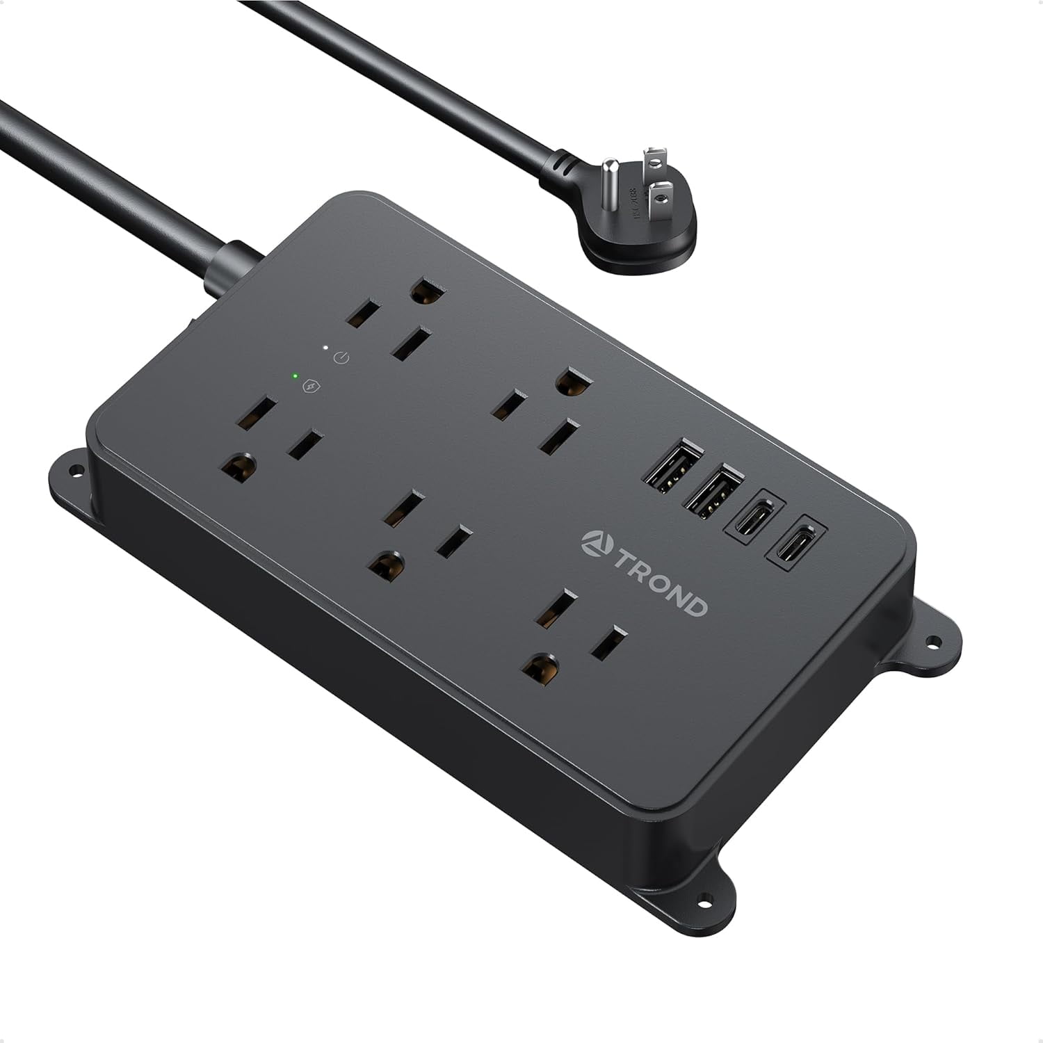 Power Strip Sur Protector, 5 Widely-Spaced Outlets with 2 USB A and 2 ...