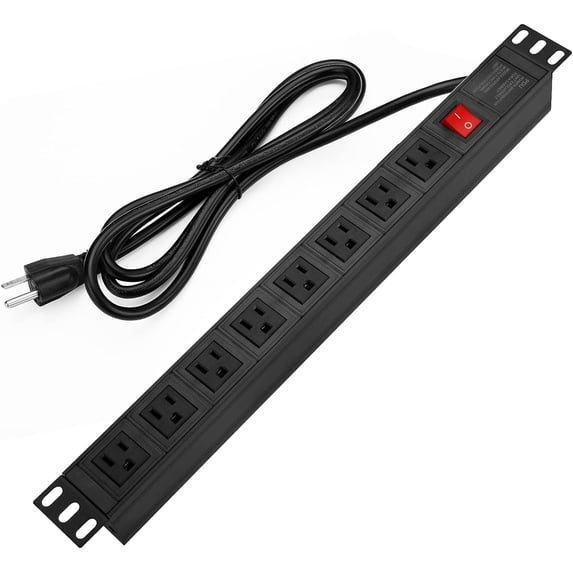 Power Strip Sur Protector Rack-Mount PDU 8 Right Angle Outlets Wide ...