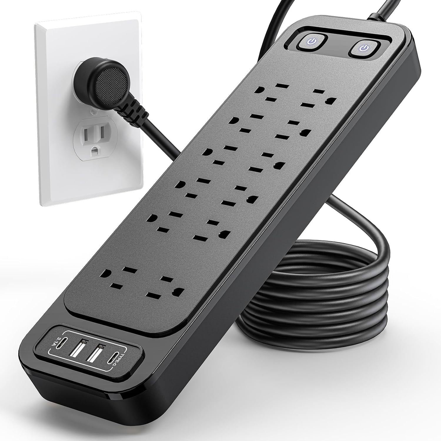 Power Strip with Surge Protection, Power Strip with USB Ports Extension ...
