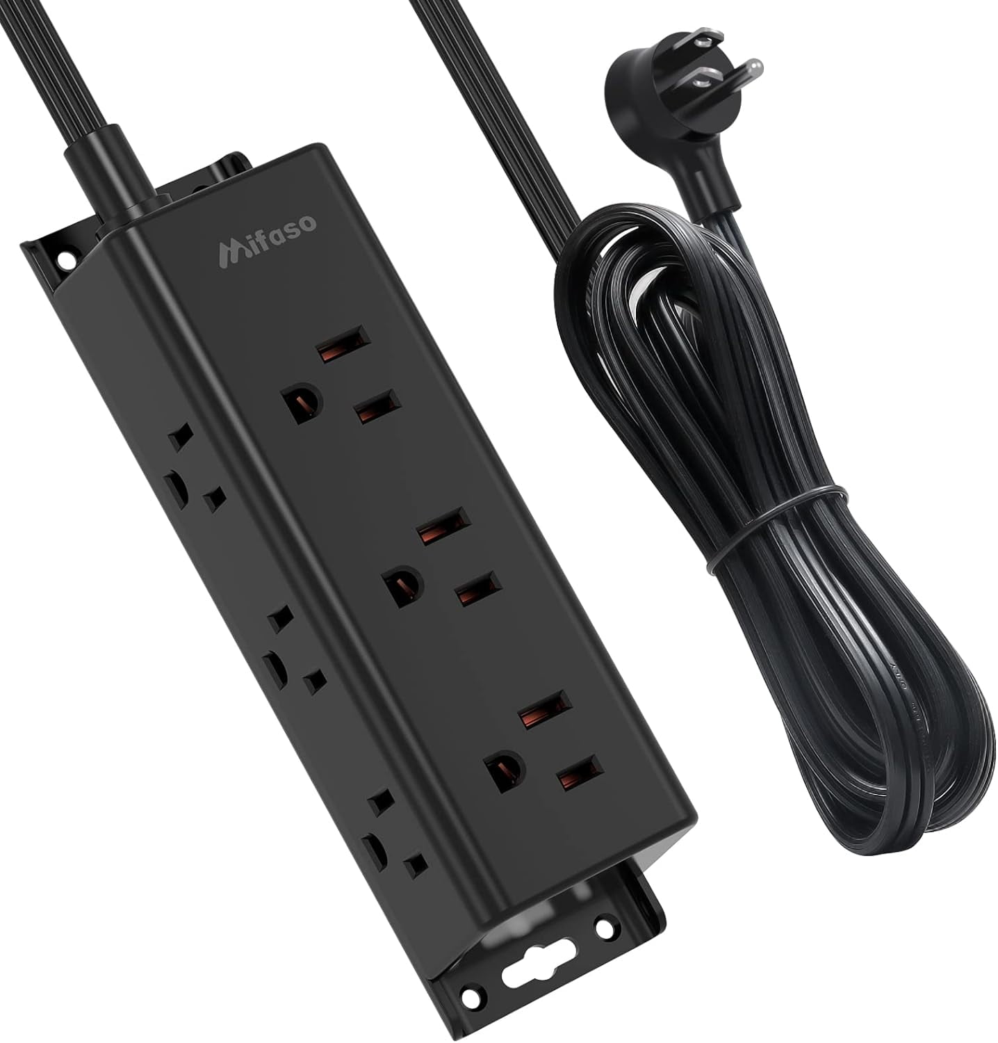Power Strip Surge Protector 10Ft - Wall Mount, Flat Plug, Long ...
