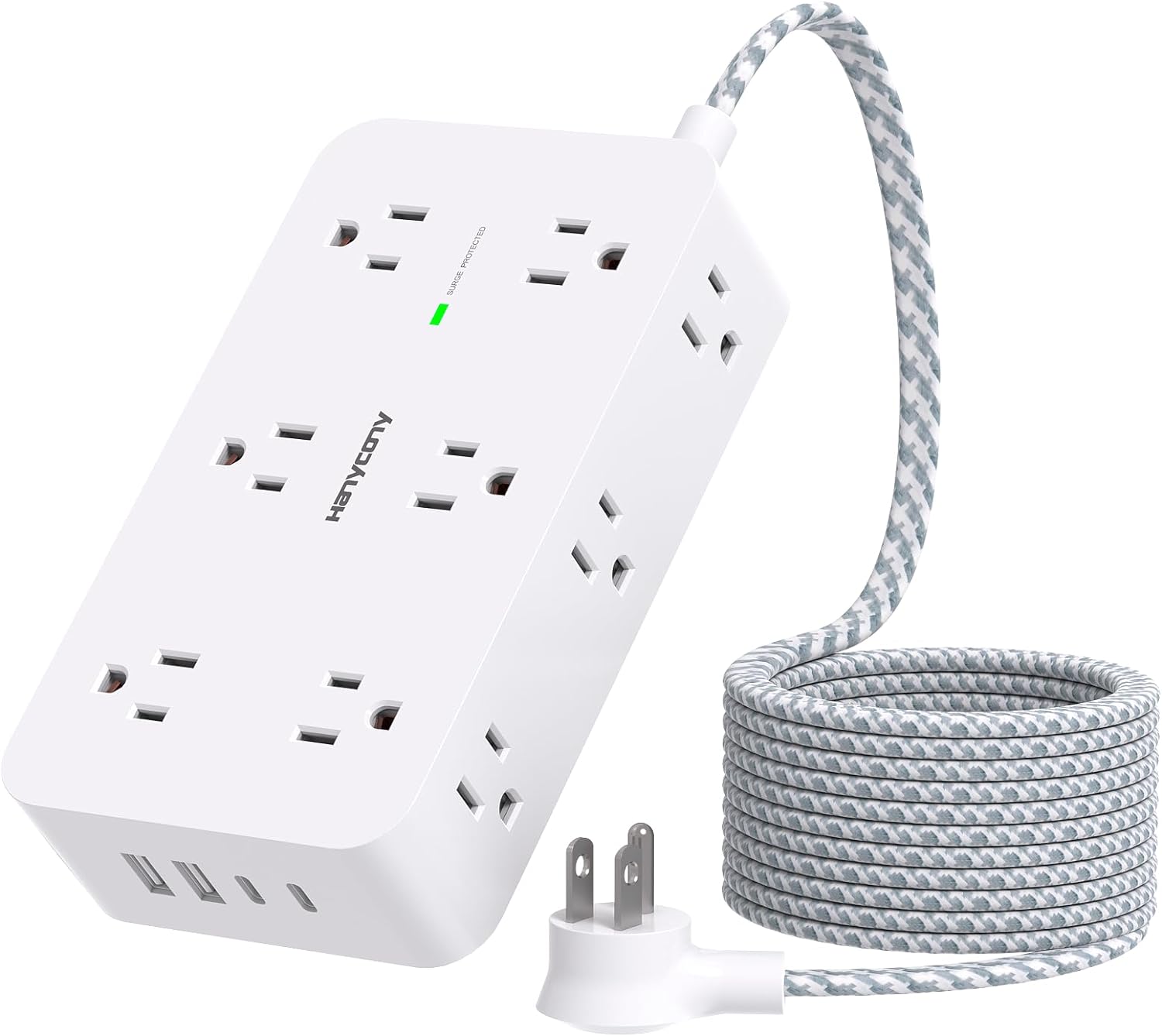 Power Strip Surge Protector, 12 Multiplie Outlets 4 USB Ports (2USB C ...