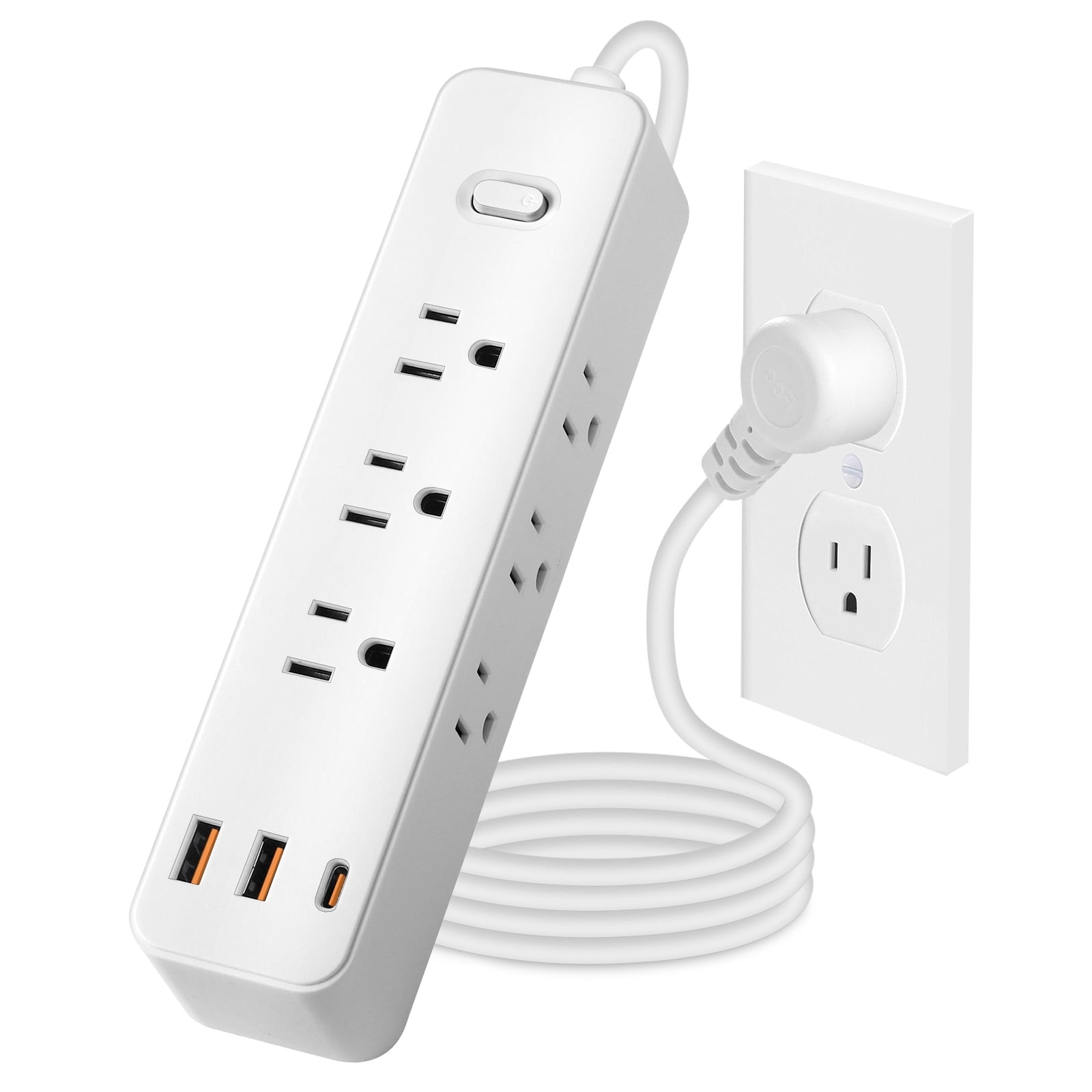 Mermore Power Strip Surge Protector 12-in-1 with 9 Outlets 3 USB Ports ...