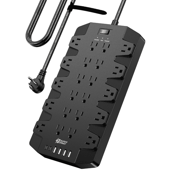 Power Strip Surge Protector 22 AC Outlet USB-C Fast Charging 6.5ft ...
