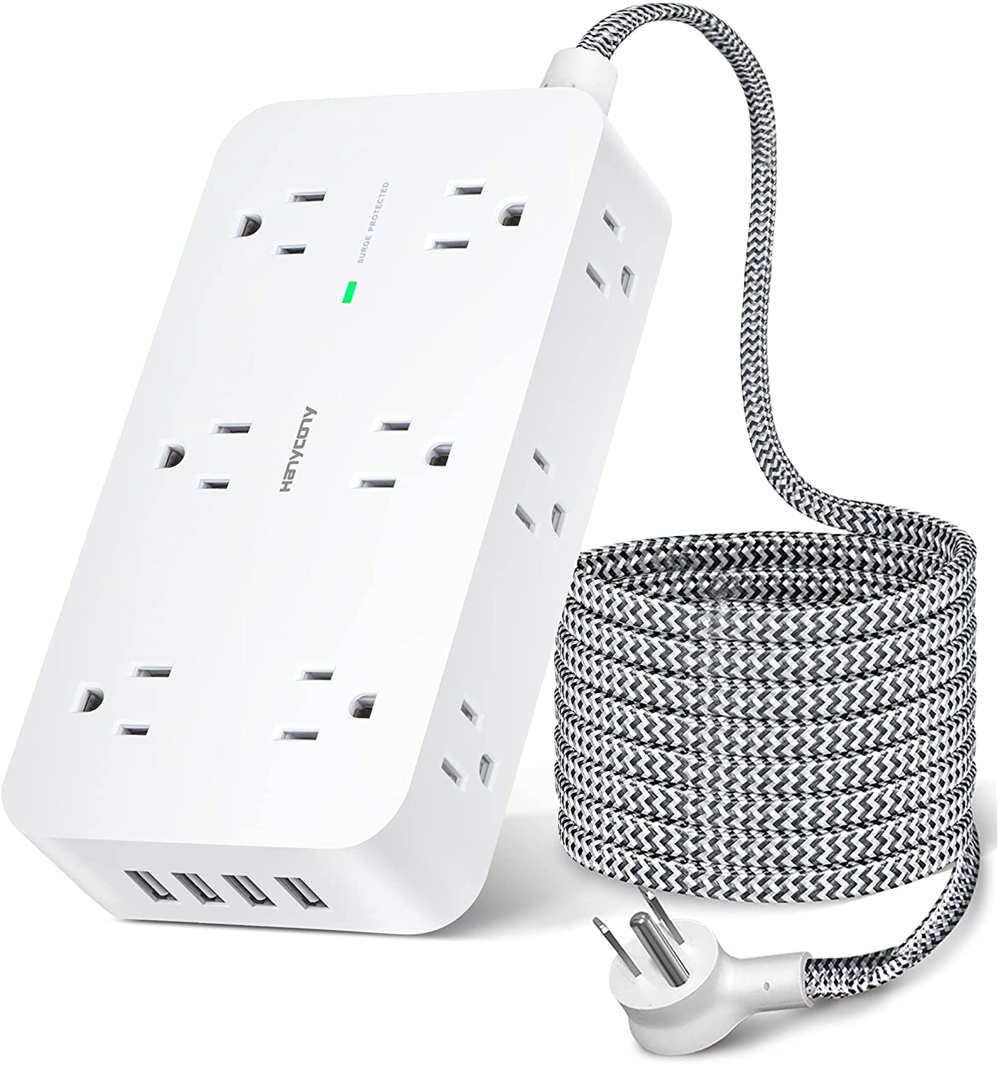 Power Strip Surge Protector- 3 Side 12 Widely Outlets and 4 USB Ports ...