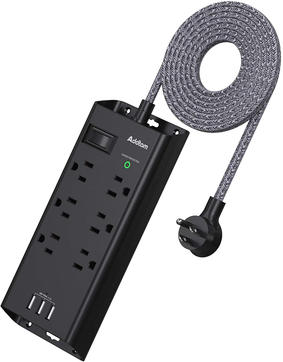 Power Strip Surge Protector, 6 Outlets and 3 USB Ports 5Ft Long ...