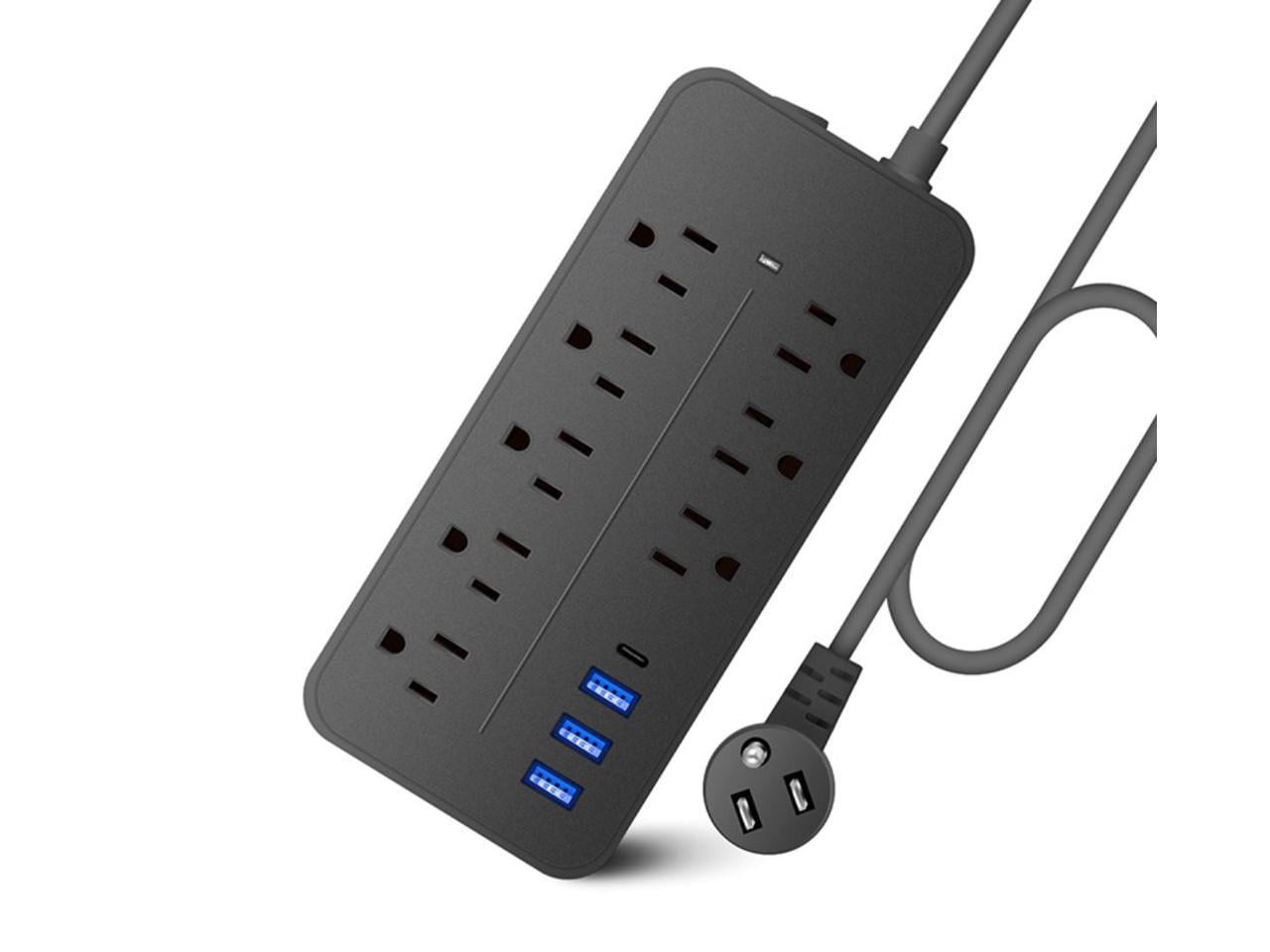Power Strip Surge Protector, 8 Widely-Spaced Outlets with 4 USB Ports ...
