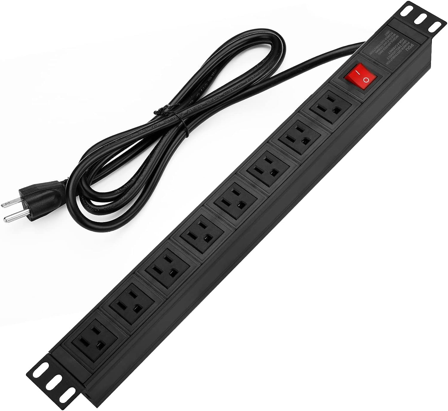 Power Strip Surge Protector Rack-Mount PDU, 8 Right Angle Outlets Wide ...