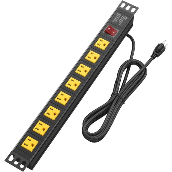 Power Strip Surge Protector Rack-Mount PDU, 8 Right Angle Outlets Wide ...