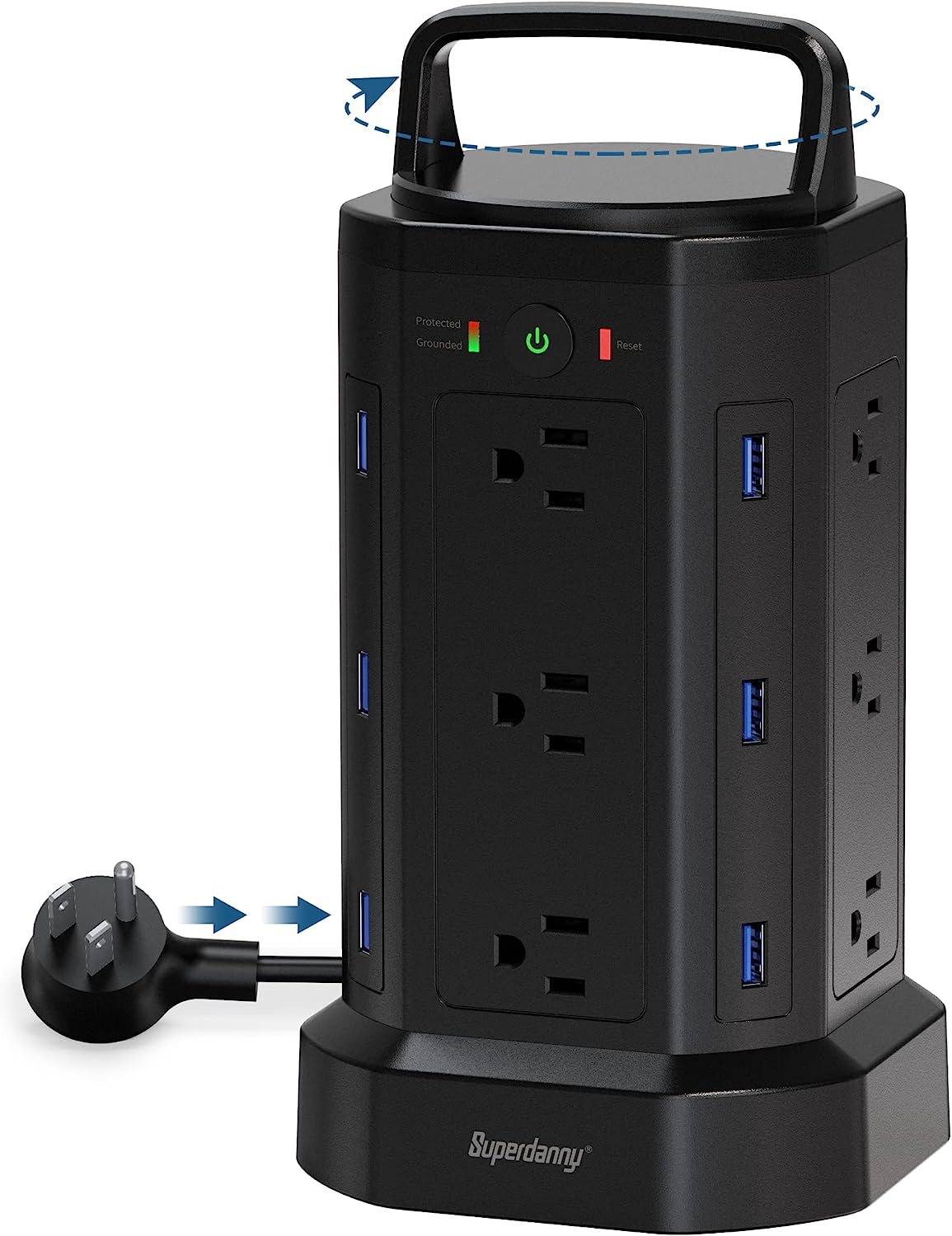 Power Strip Tower, ANKO 3000W 13A 16AWG Surge Protector Electric ...