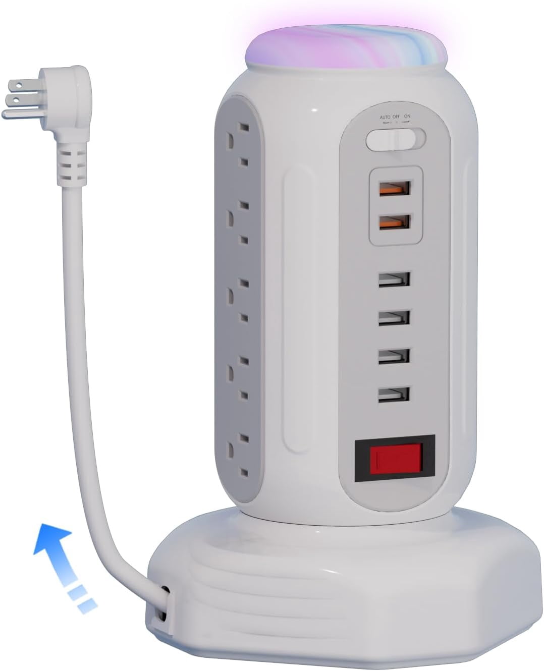 Power Strip Surge Protector Tower, 15 AC Outlets and 6 USB Ports with ...